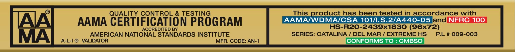 AAMA Gold Label | Anlin Windows & Doors